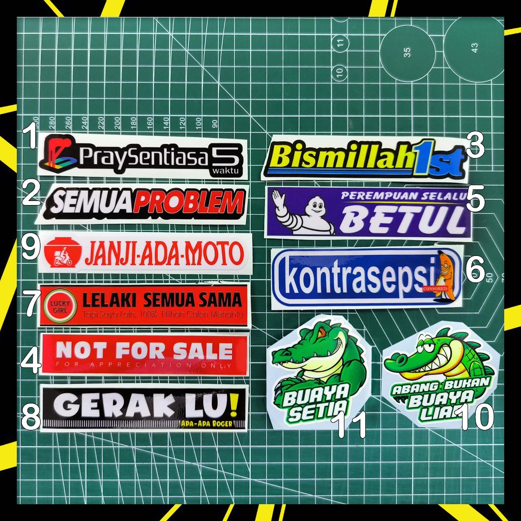 STICKER MOTOR BUAYA SETIA BETUL NOT FOR SALE GERAK LU SEMUA PROBLEM ...