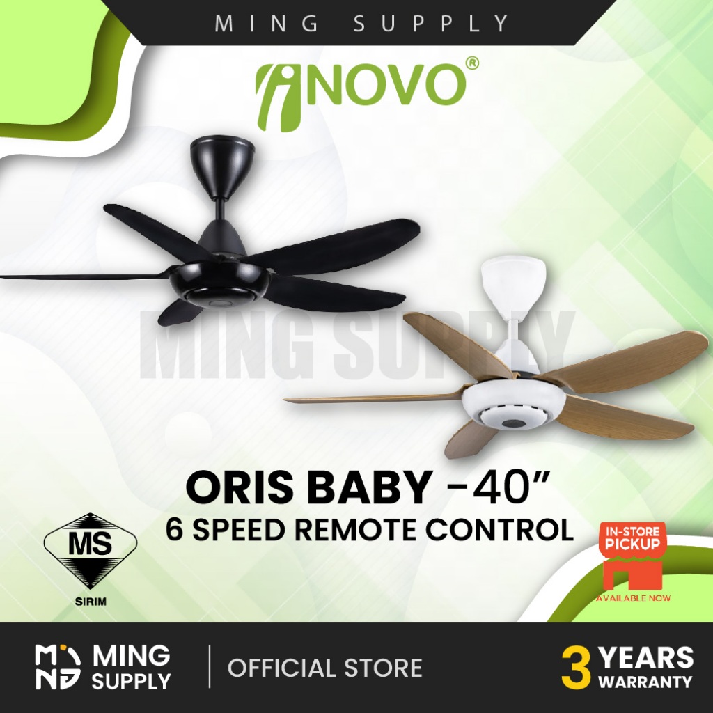 MS_ INOVO ORIS BABY Remote Control Ceiling Fan 5 ABS Blades 1020mm AC ...