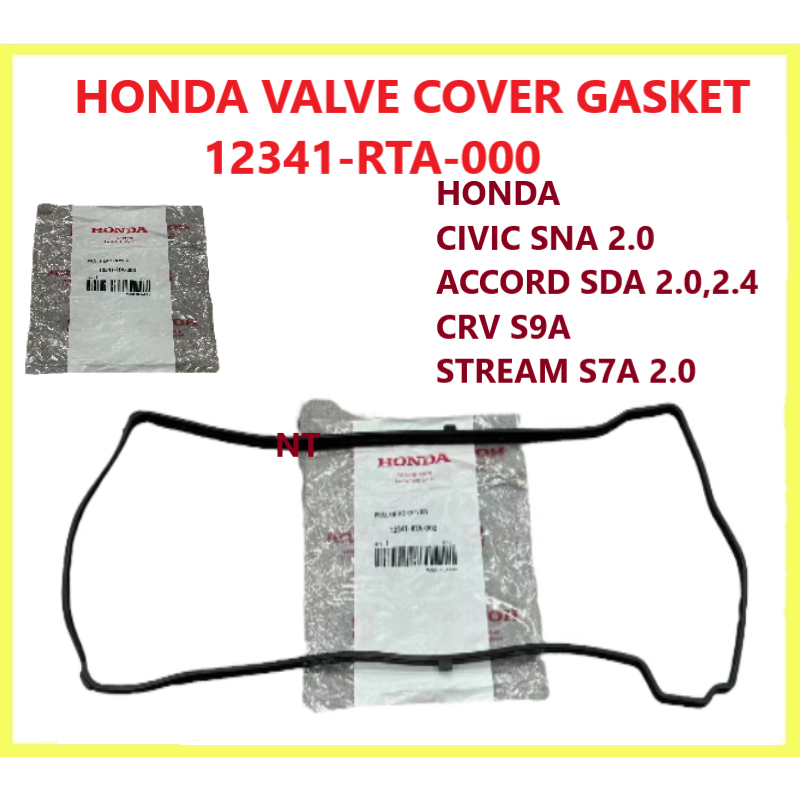 HONDA VALVE COVER GASKET 12341-RTA-000 HONDA CIVIC SNA 2.0 ACCORD SDA 2 ...