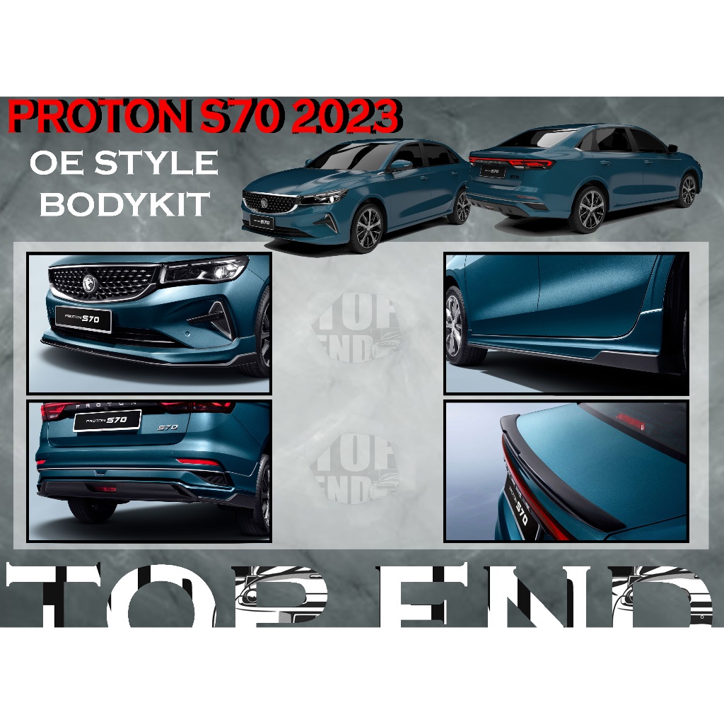 PROTON S70 2024 OE OEM STYLE FULL SET SKIRTING (FRONT SKIRT, SIDE SKIRT ...