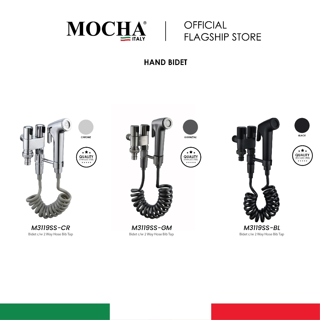 Mocha Two function Hand bidet SUS 304 Material M3119SS-CR Bidet sprayer ...