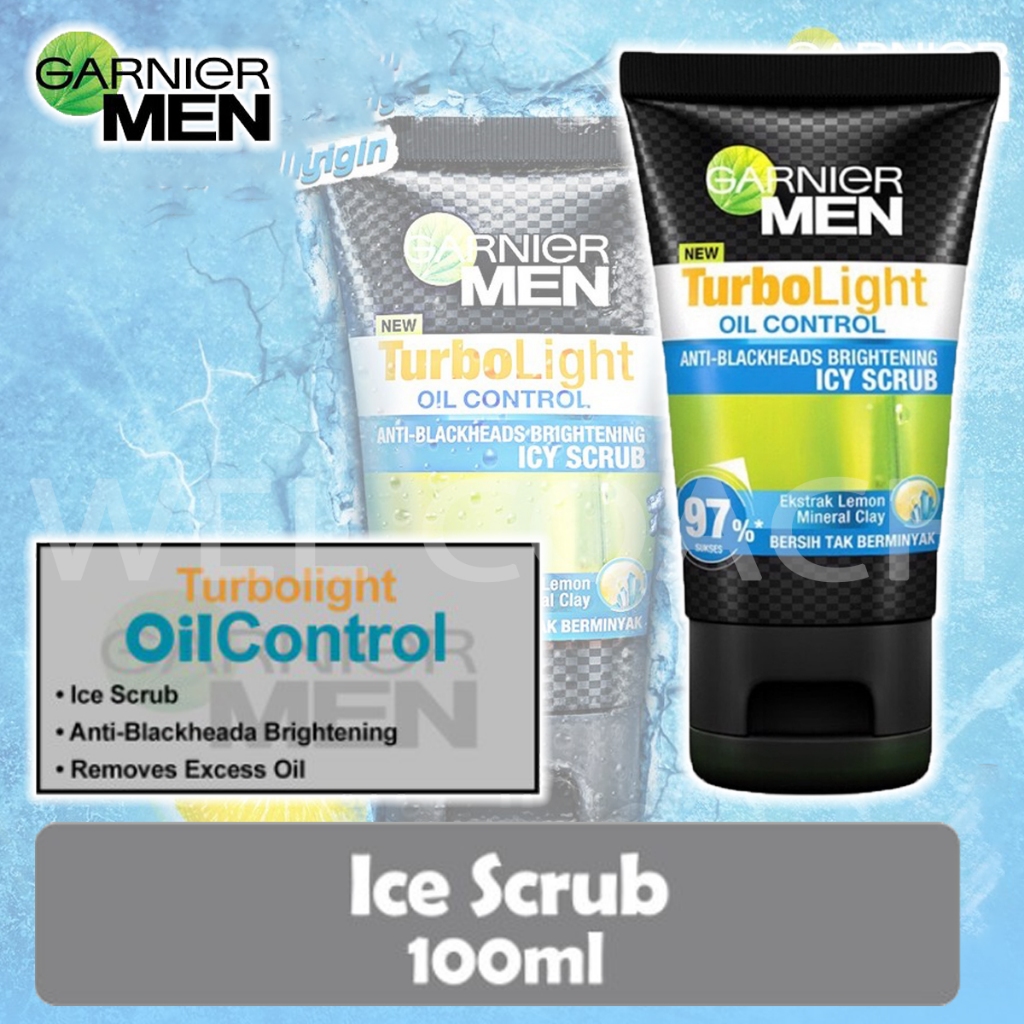 Garnier Men Face Wash Cleanser 100ml Acno Fight Charcoal Icy Scrub ...
