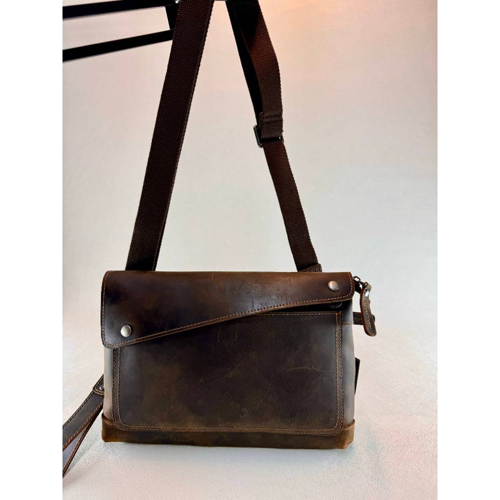 New Design Beg Original Leather Sling Bag Shoulder Bag Long Strap - Beg ...