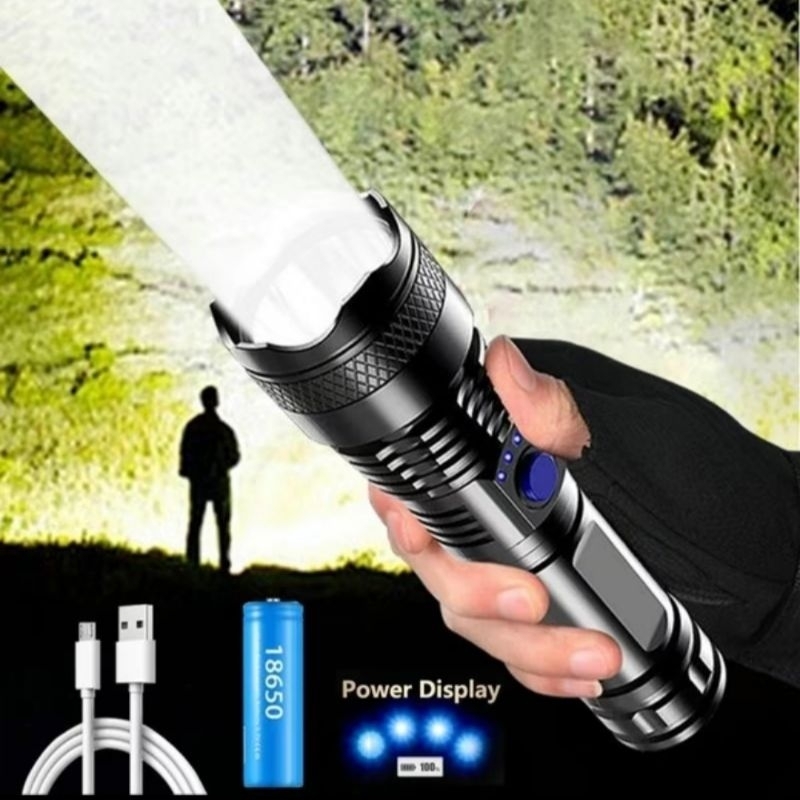model baru Lampu Suluh LED, Kuasa Tinggi XHP100, USB Boleh Dicas Semula ...
