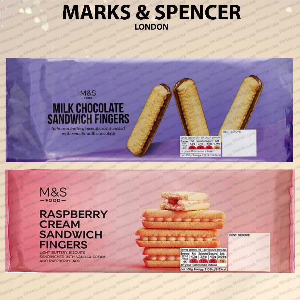 🌟M&S Marks & Spencer Raspberry / Chocolate Sandwish Fingers (Twin Pack ...