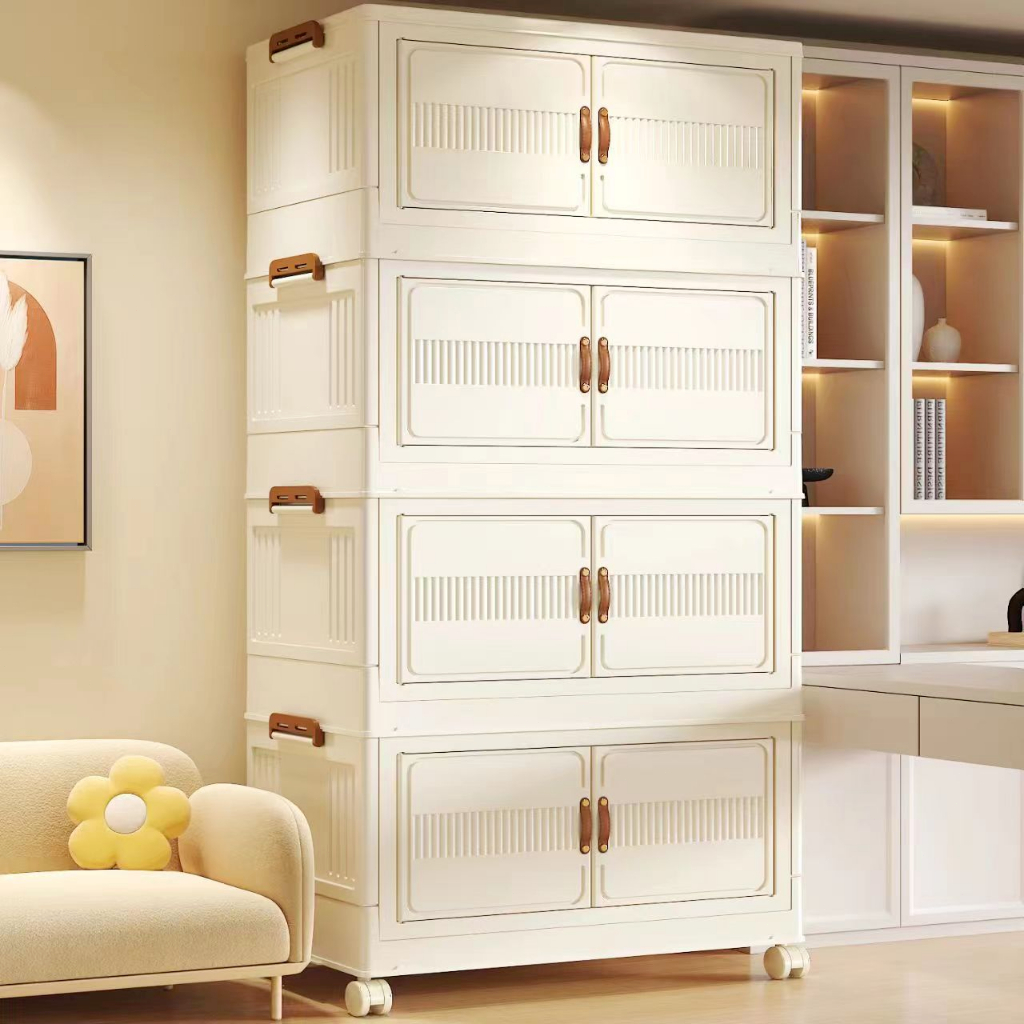 60/70cm Wide 3/4/5 Layers Foldable Multipurpose Double Storage Cabinet ...