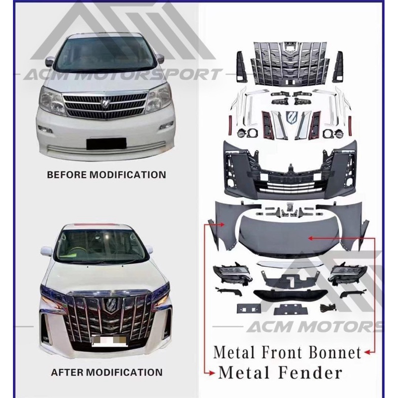 Toyota alphard anh10 conversion anh30 bodykit set | Shopee Malaysia