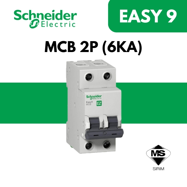 Schneider Easy9 6A 10A 16A 20A 32A 40A 63A 1P 2P 3P MCB (6kA) | Shopee Malaysia