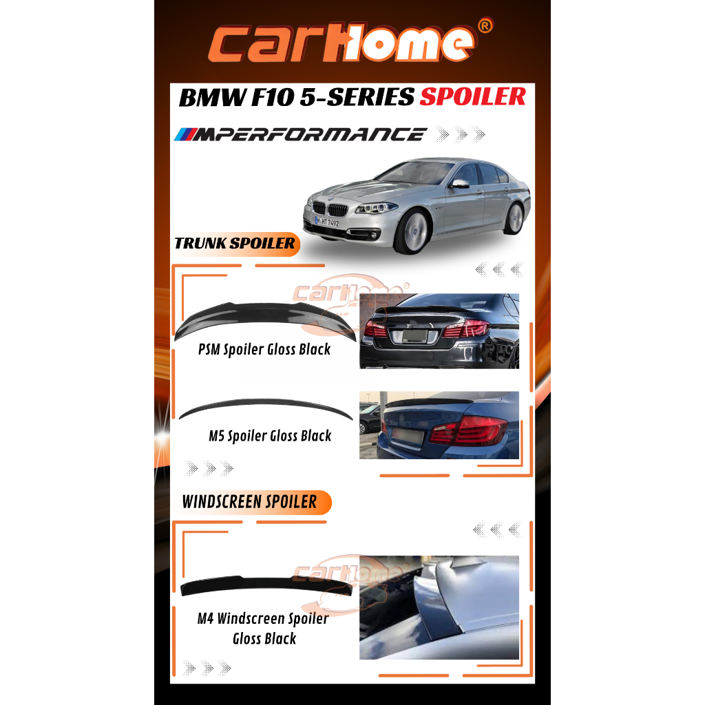 BMW F10 5 Series Spoiler TRUNK SPOILER PSM Spoiler Gloss Black M5 ...