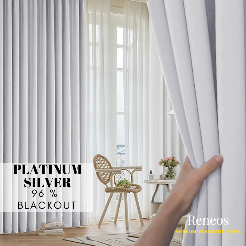 RENEOS Premium 99% Blackout Curtain 210cm height Langsir Pintu Bilik ...