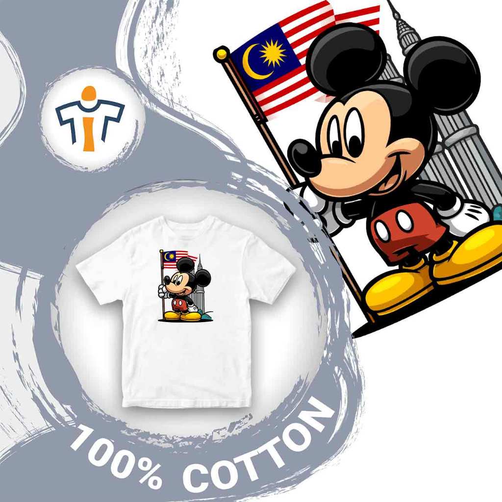 Mickey Mouse Malaysia Girl Baju T Shirt Merdeka Jalur Gemilang ...