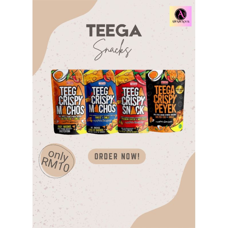 [FREE GIFT 🎁] TEEGA CRISPY SNACK CHEESE | NACHOS SALTED EGG | CRISPY ...