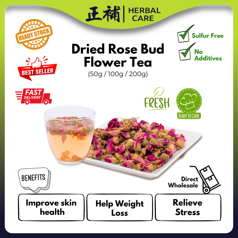 Dried Rose Bud Flower Tea Bunga Ros 玫瑰花茶 玫瑰花干 花瓣 Herbal Care | Shopee ...