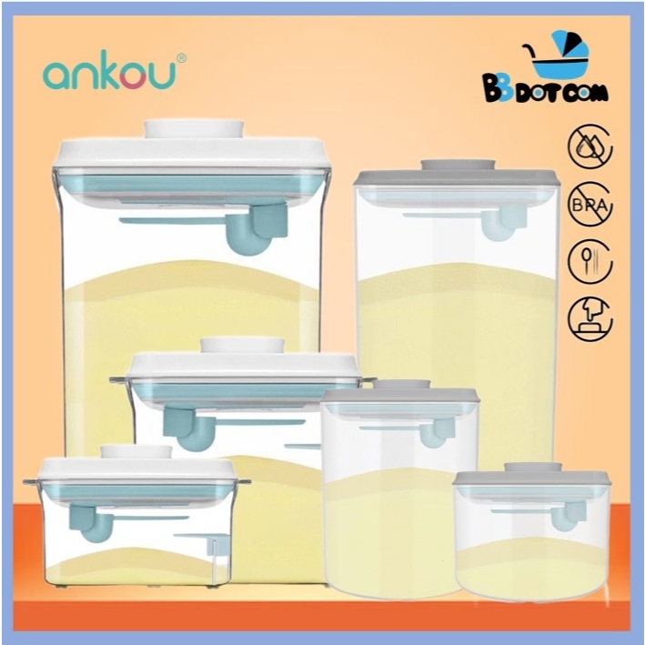 ANKOU Air Tight Milk Poweder Container Rectangle / Round Shape - 1 Unit ...