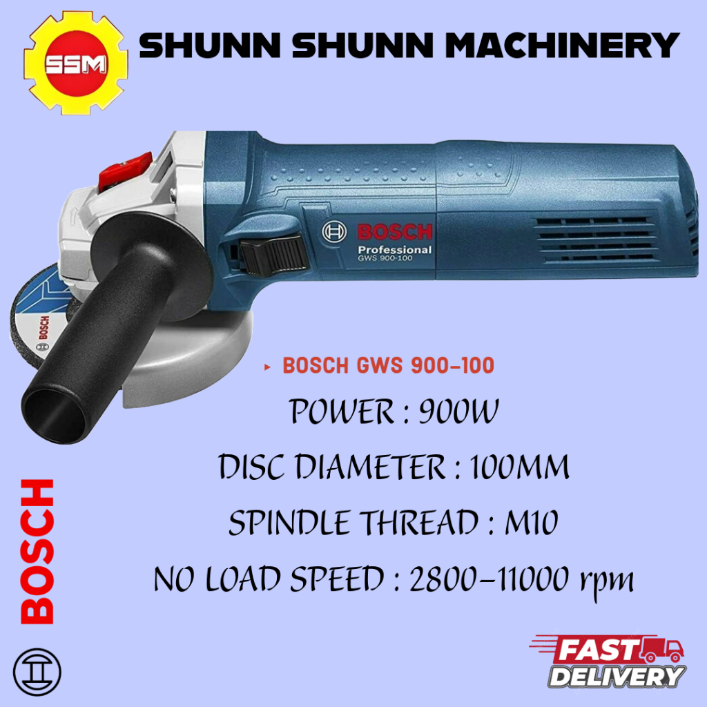BOSCH GWS 900-100 PROFESSIONAL CORDED ANGLE GRINDER 4" 900W WITH SPEED ...