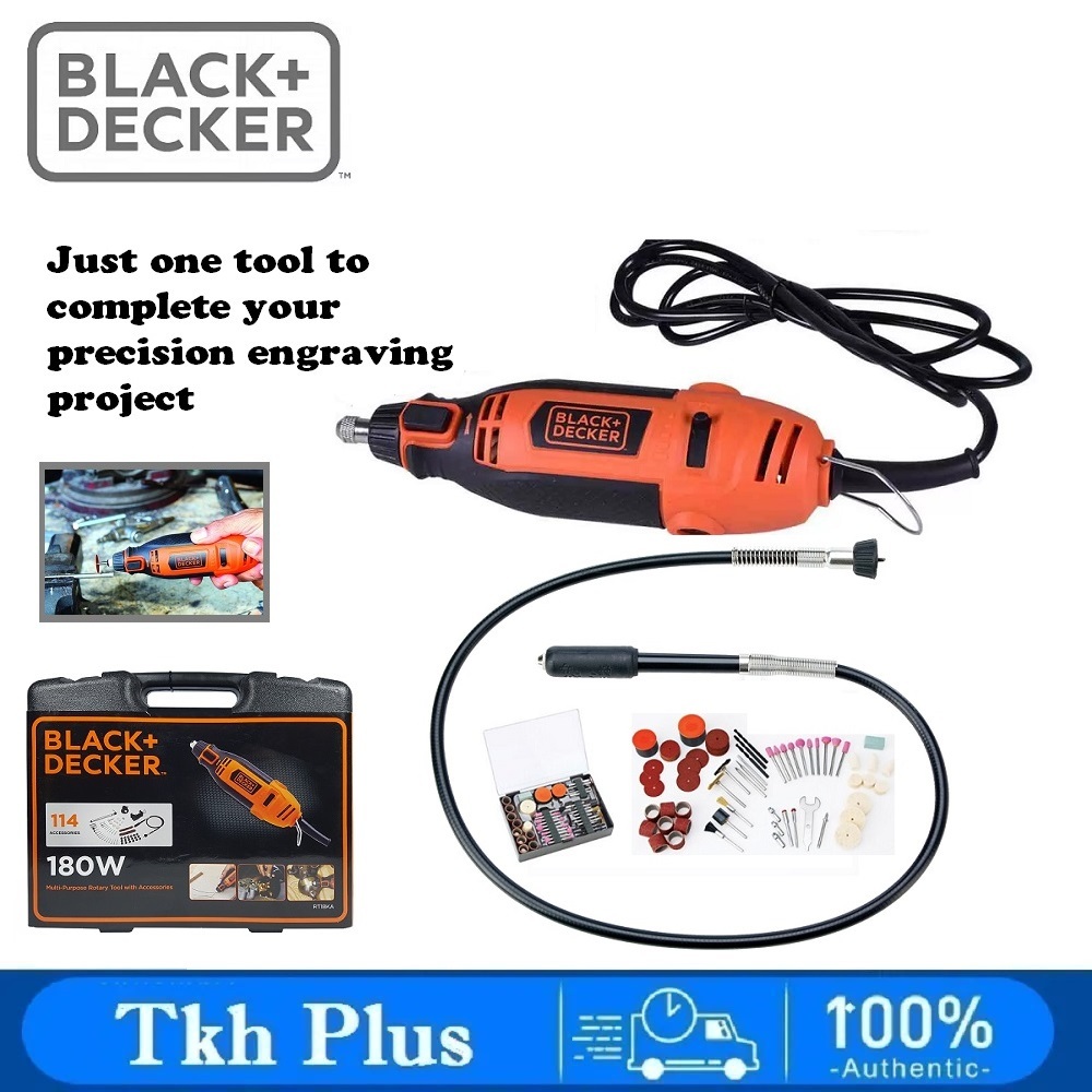 BLACK & DECKER RT18KA-B1 Rotary Tools With 114pcs Standard Accessories ...