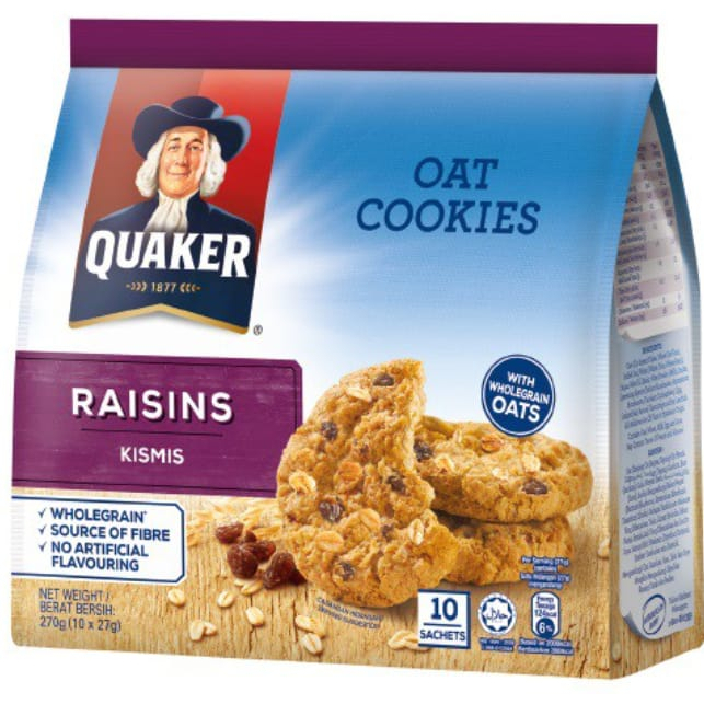 QUAKER OAT COOKIES RAISINS 270G | Shopee Malaysia