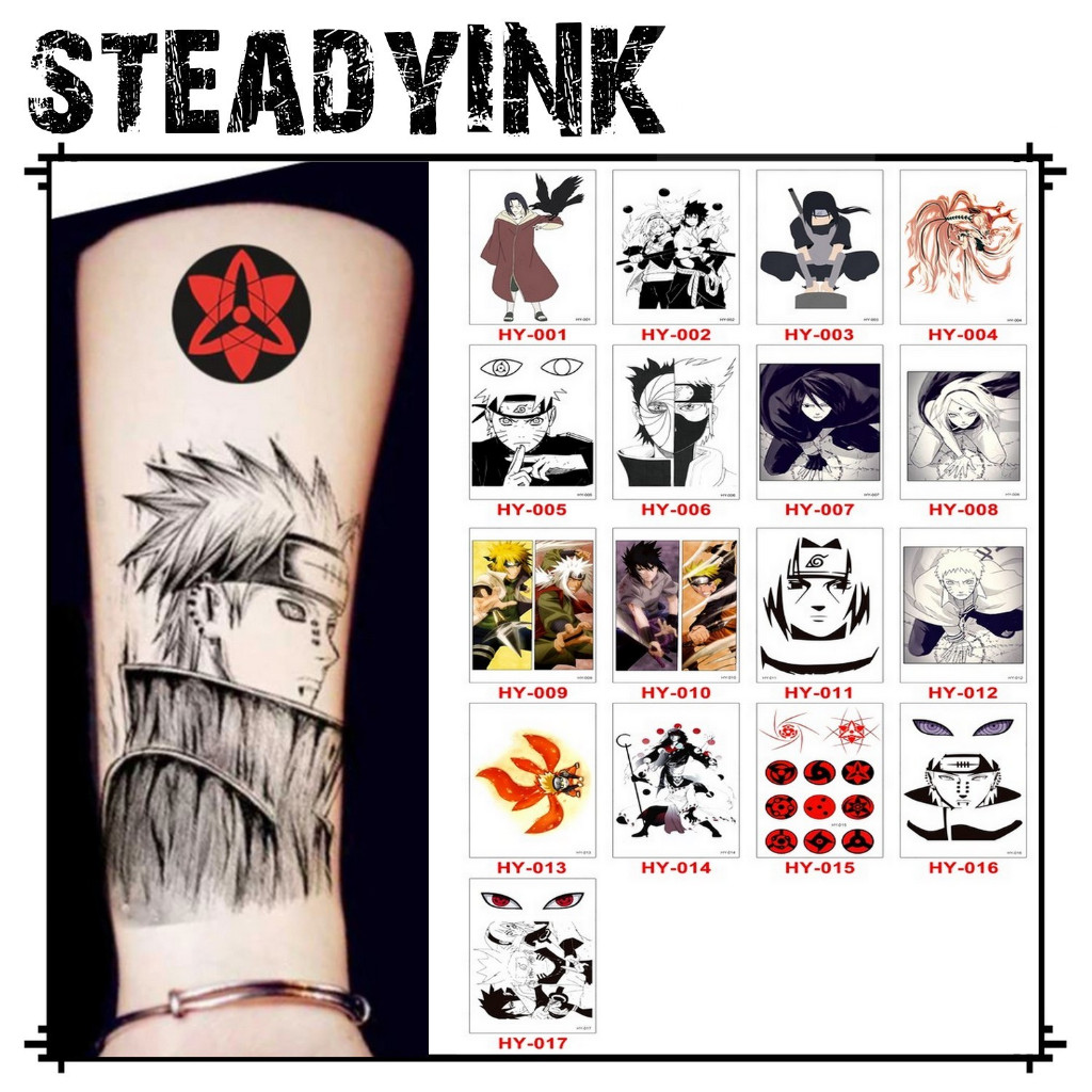 [𝚂𝚝𝚎𝚊𝚍𝚢𝙸𝙽𝙺] Anime Naruto Temporary Tattoo Stickers Waterproof - Body ...