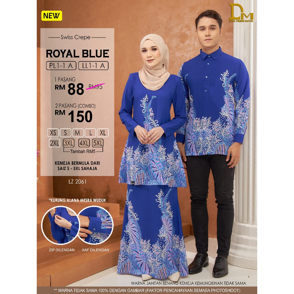 DESA MURNI BATIK-KURUNG ALANA & KEMEJA BATIK DM -CREPE-READY STOCK-XS ...