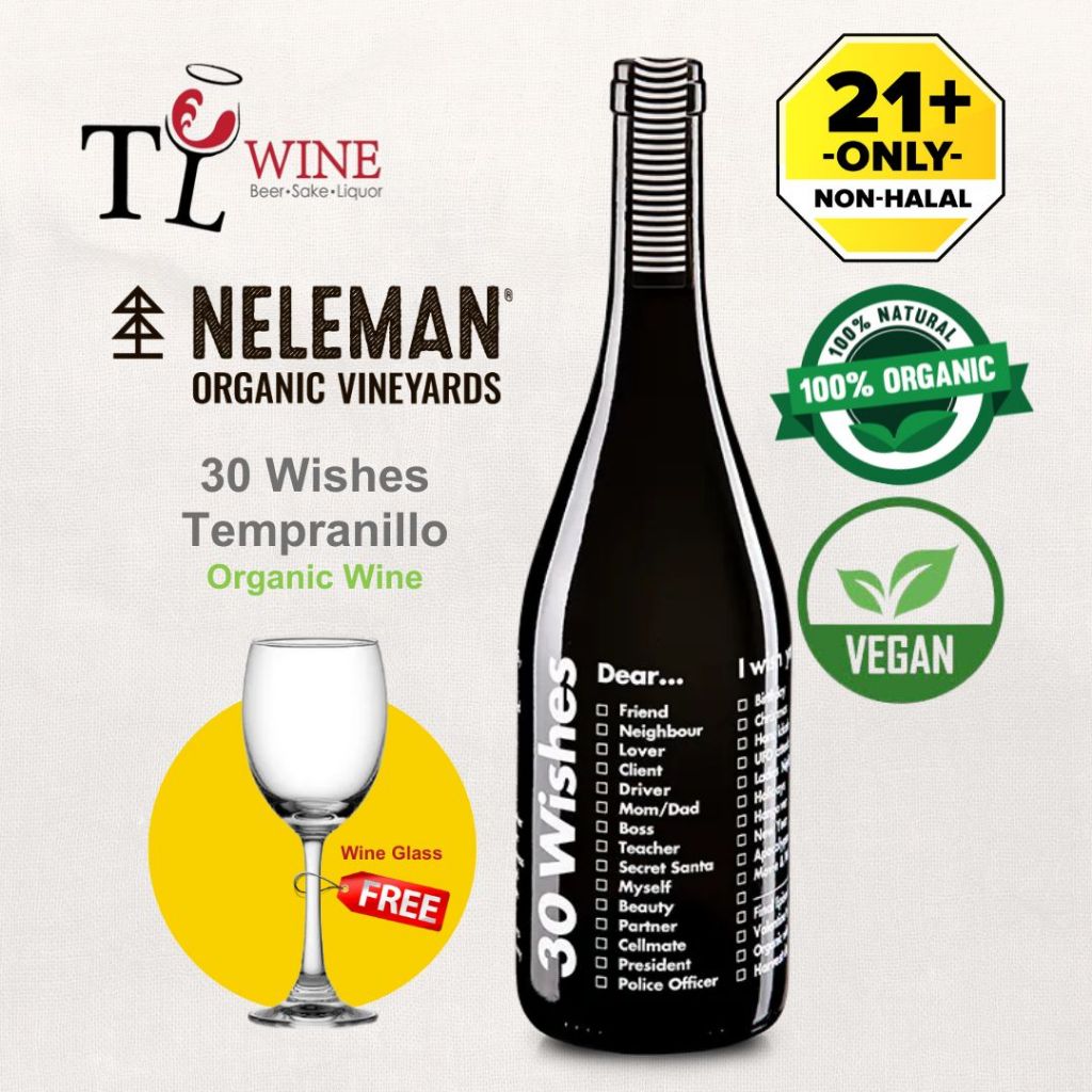 Neleman 30 Wishes Tempranillo Organic Wine Red Wine 750ml Alc:12.5% ...
