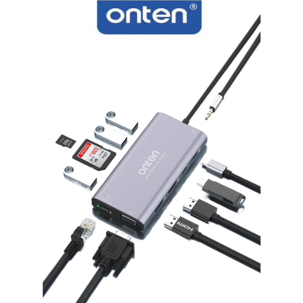 ONTEN 12IN1 TYPE-C PD3.0 100W MULTI-FUNCTION DOCK MST HDMI 4K VGA 2K ...