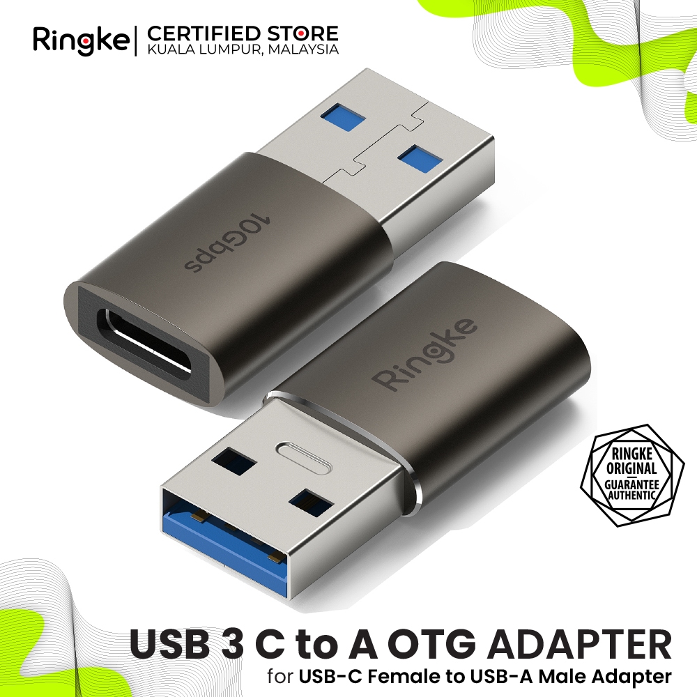RINGKE® OTG On-The-Go (2-Pack) USB 3.0 from USB-C to USB-A QC3.0 10Gbps ...