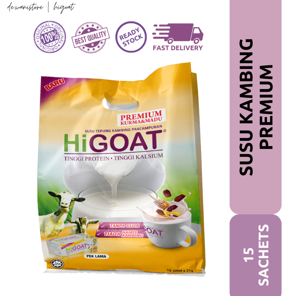 HiGoat Susu Kambing Premium Kurma & Madu 15 Sachets/Susu Sedap Seisi ...