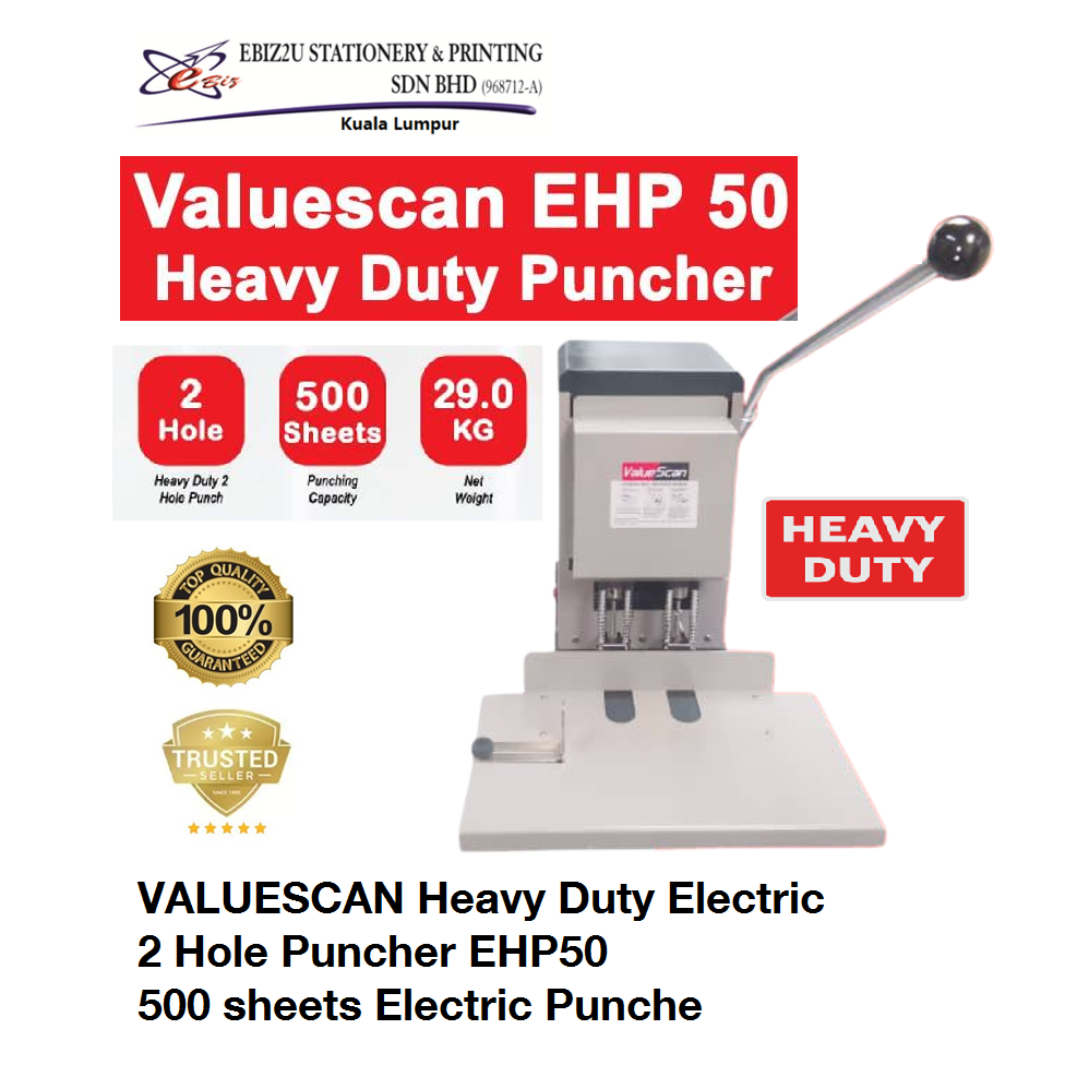 VALUESCAN Heavy Duty Electric 2 Hole Puncher EHP50 -500 sheets Electric ...