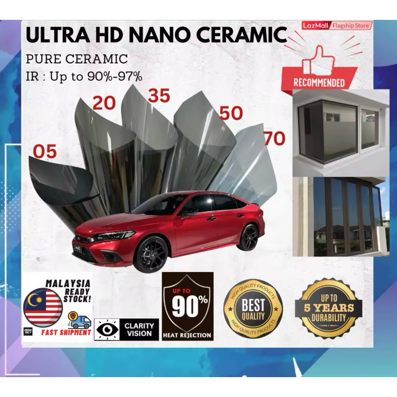 (TINTED QUALITY) NANO CERAMIC ULTRA HD 5ft x 15M(usa quality&german ...