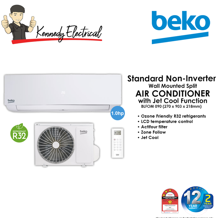 Beko 1.0HP Standard Non-Inverter Wall Mounted Split AIR CONDITIONER ...