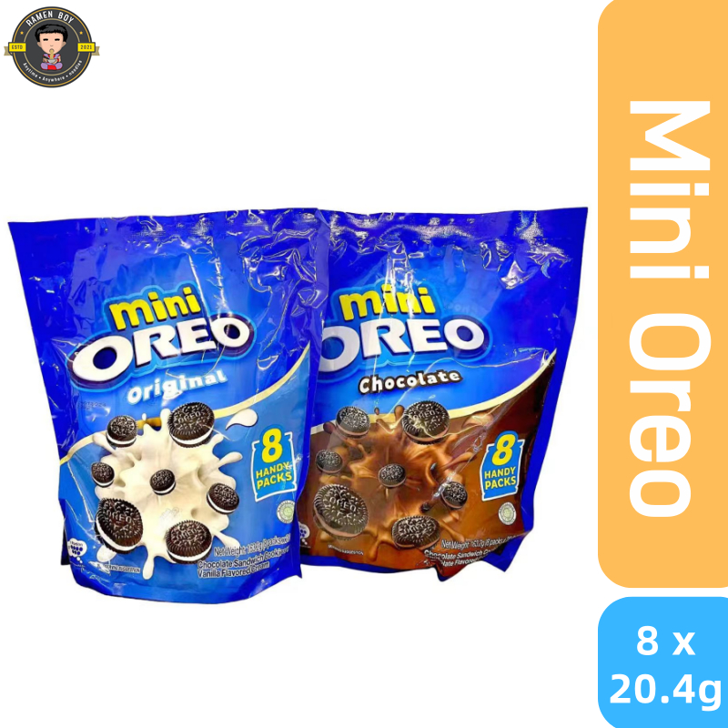 Mini Oreo Cookies Original and Chocolate Handy Packs (8packsx20.4g ...