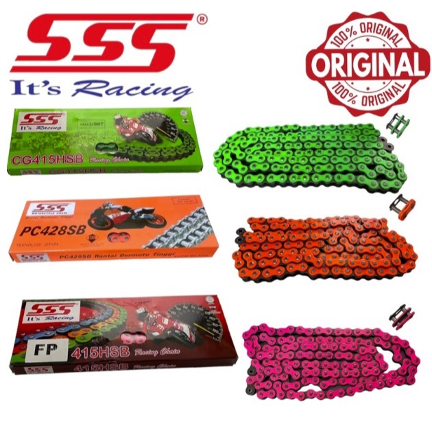 SSS 415 x 120L 122L 132L RACING RANTAI (EMAS/HIJAU/OREN/BIRU/PUTIH ...