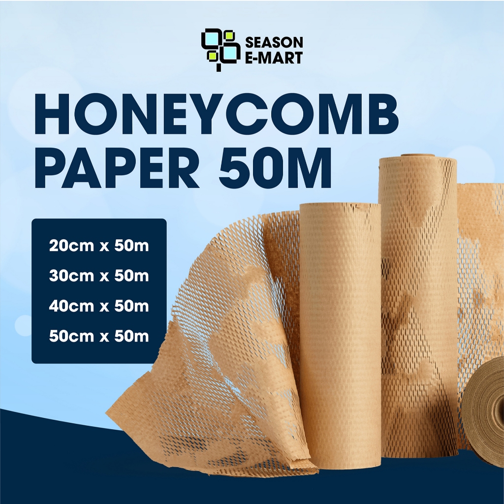 50m Honeycomb Paper Wrap Honeycomb Wrapper Kraft Paper Gift Box Wrapper Eco friendly Bubble Wrap ...