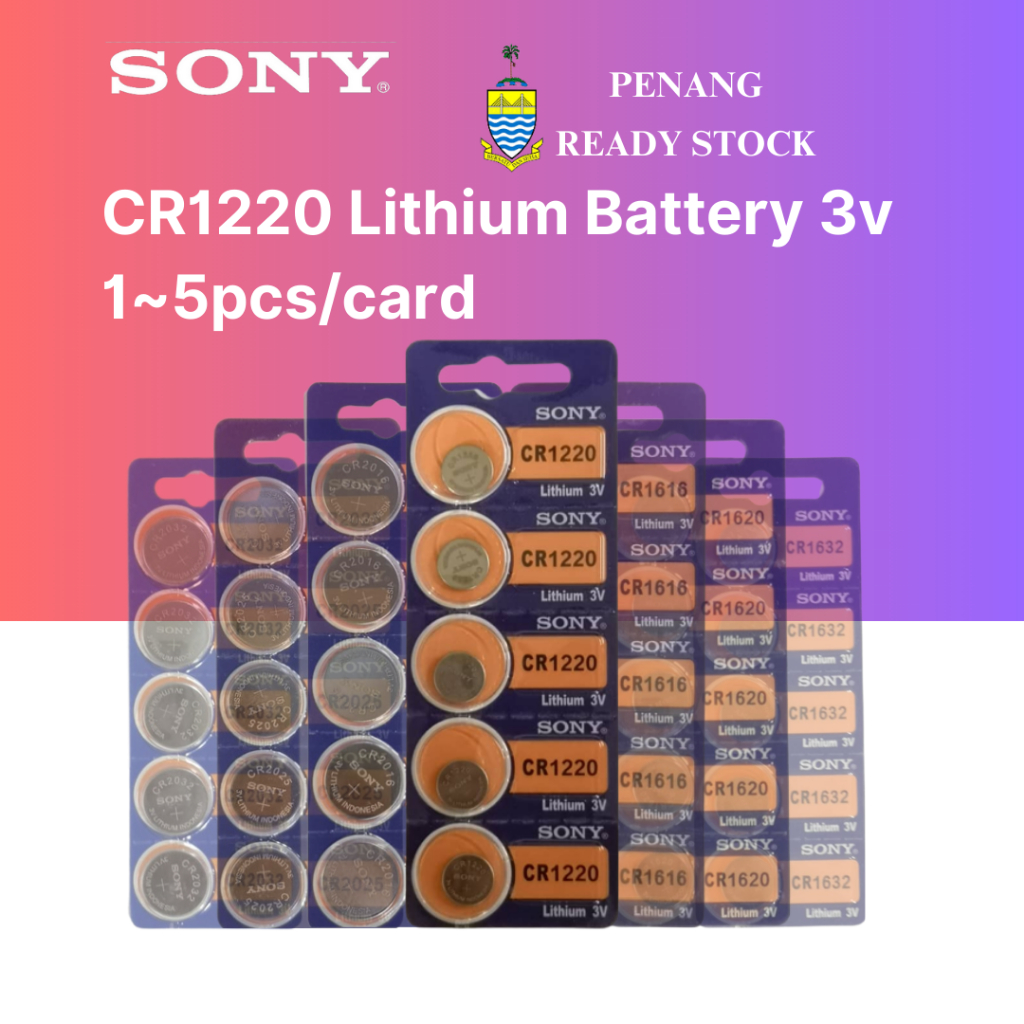 Sony CR1220 Original Lithium Watch Battery 3v GPCR1220 DL1220 1220 电池 ...