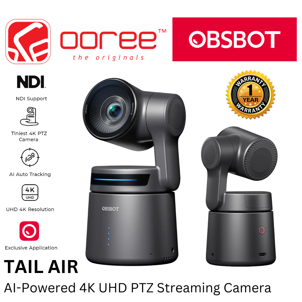 OBSBOT TAIL AIR AI-POWERED 4K UHD PTZ STREAMING CAMERA WITH NDI SUPPORT ...