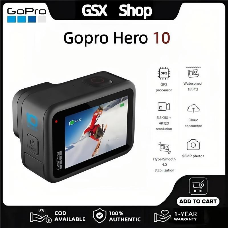 GoPro Hero 10 Black Action Camera 5.3K video and 23MP photos GP2 Processor Hypersmooth 4.0 ...