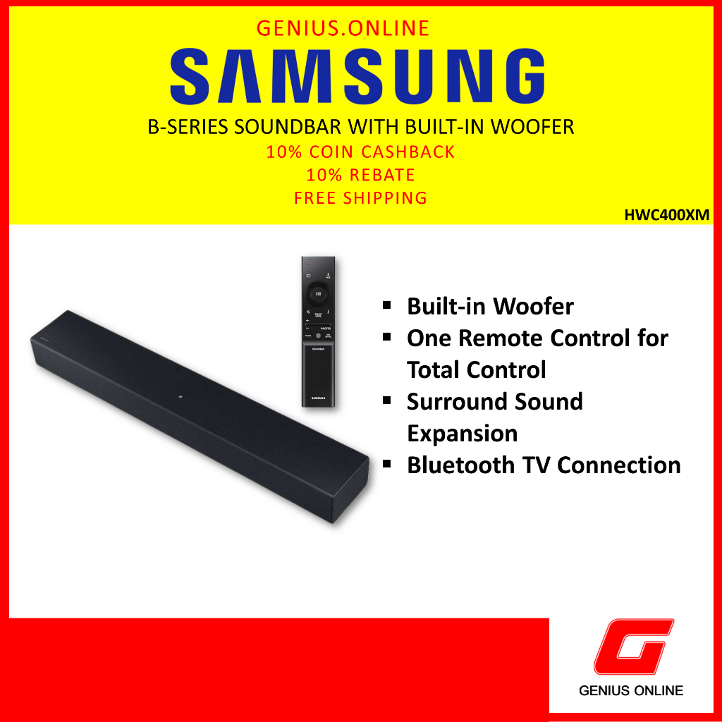 SAMSUNG B-Series Soundbar with Built-in Woofer 2023 (2.0ch) HWC400XM ... SAMSUNG B-Series Soundbar with Built-in Woofer 2023 (2.0ch) HWC400XM ...