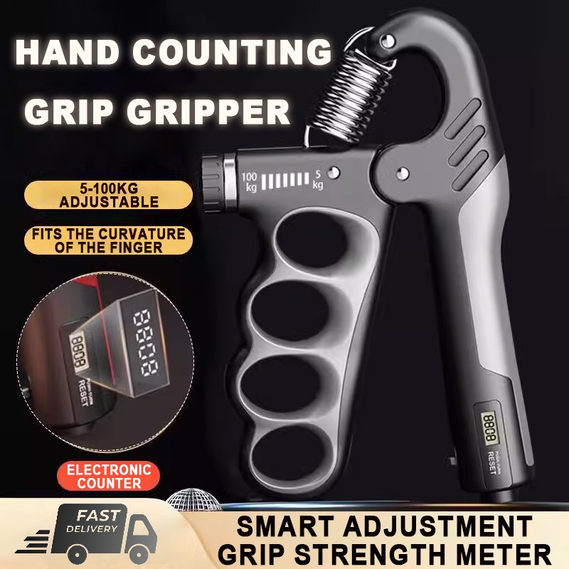 🔥5-100 KG Hand Grip Gripper Strength Trainer Digital Counter Adjustable ...