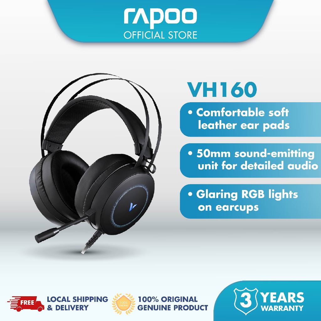 Rapoo Virtual 7.1 Channels Gaming Headset VH160 | Shopee Malaysia