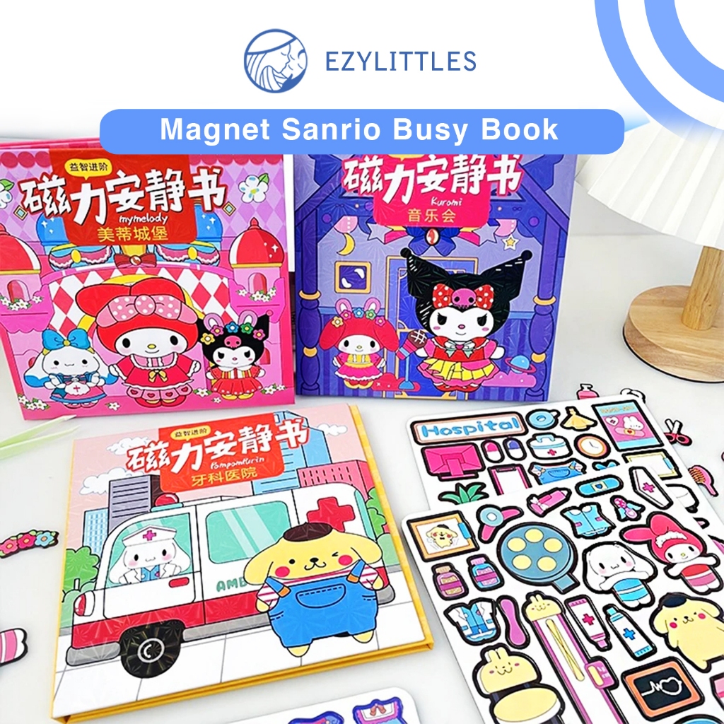 EZYLITTLES DIY Sanrio Magnet Busy Book Toys Hello Kitty Kuromi ...