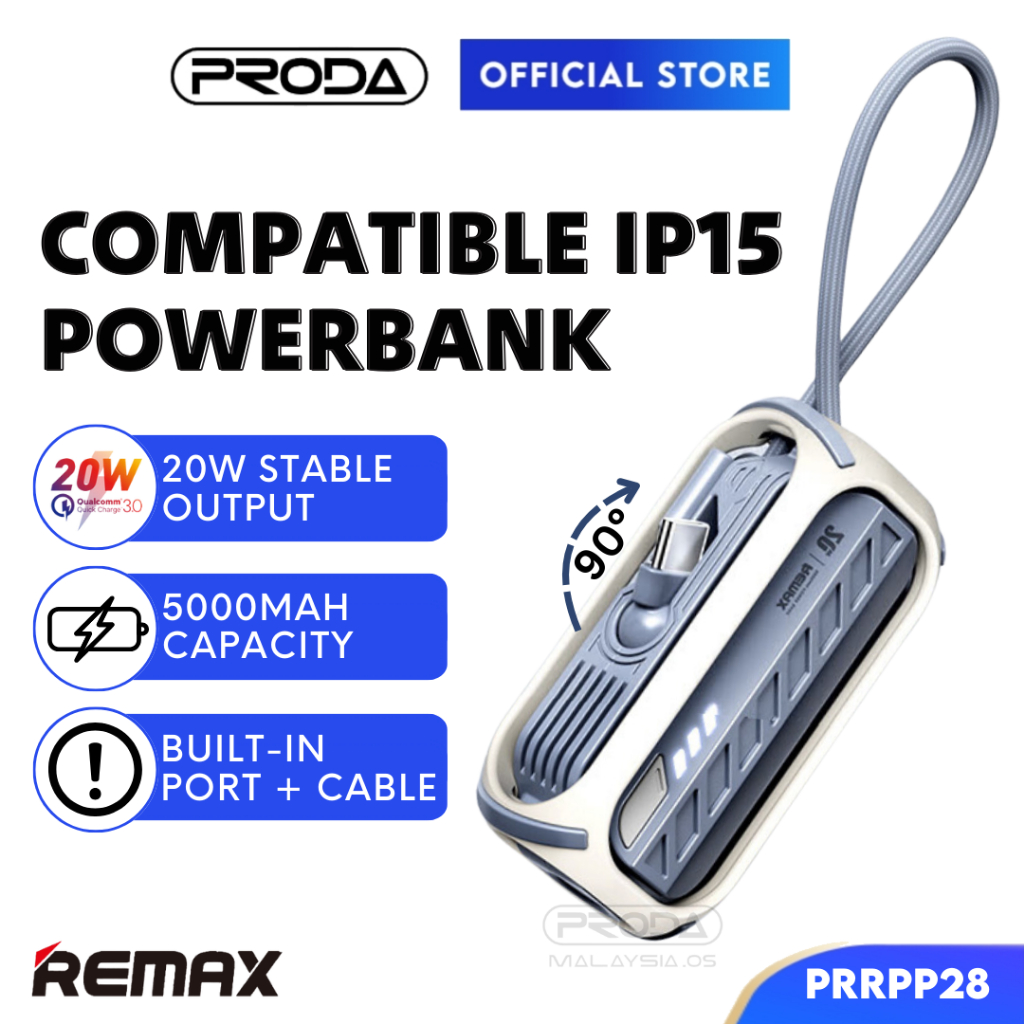 REMAX Mini Capsule Powerbank 5000mAh Type C Compatible IP15 Super Fast ...