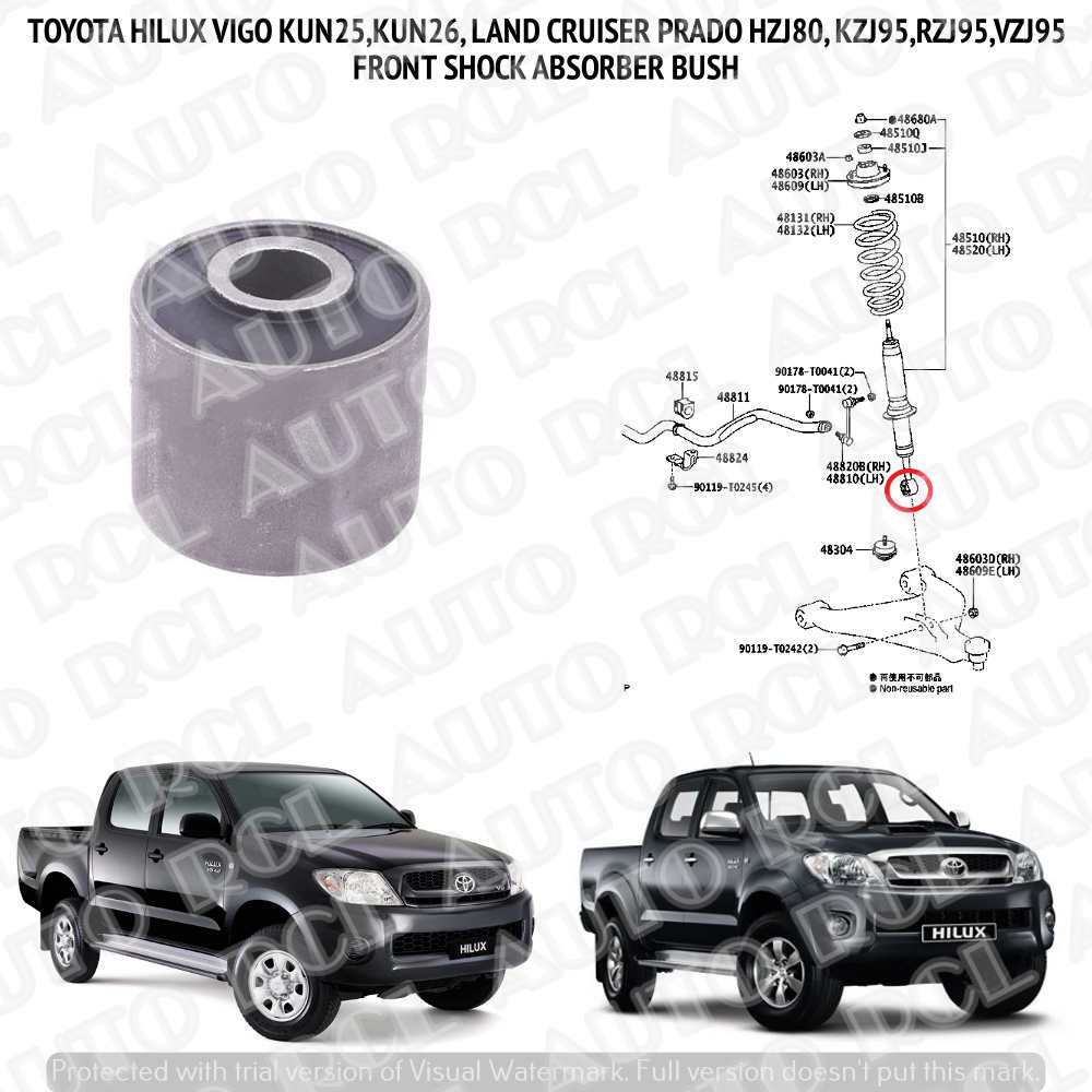 TOYOTA HILUX VIGO KUN25,KUN26,LAND CRUISER PRADO HZJ80, KZJ95,RZJ95 ...