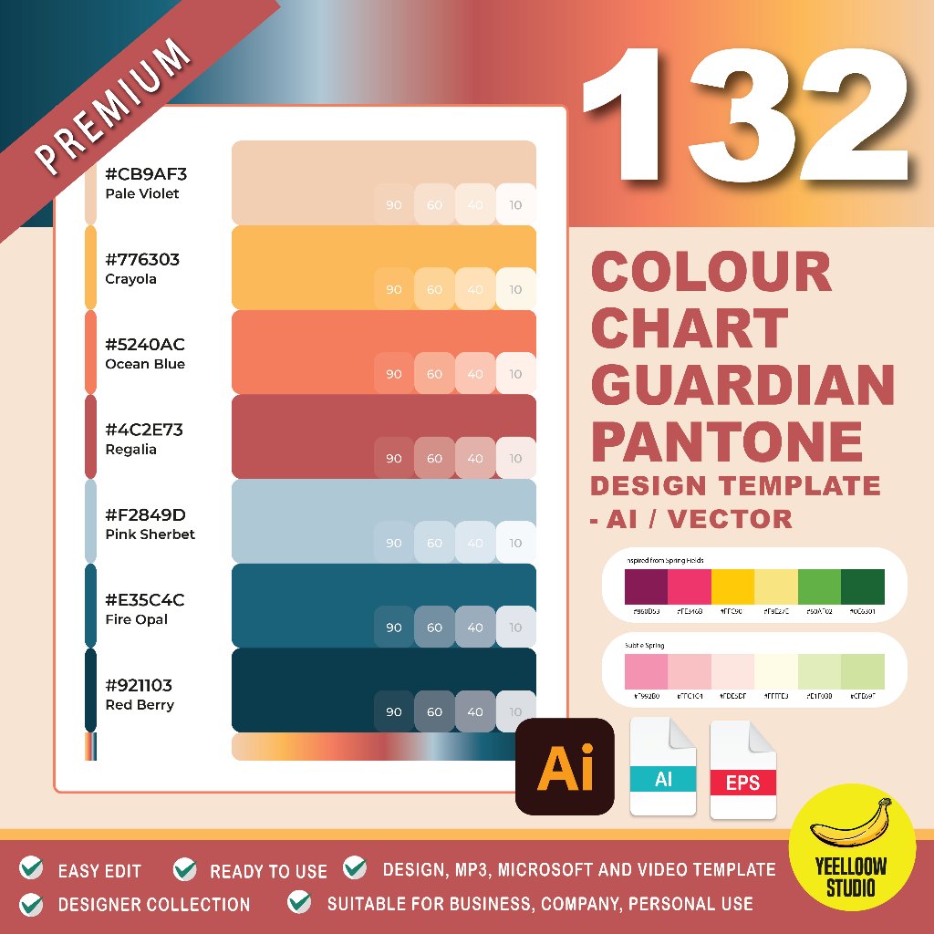 132 Color palette, Pantone- Vector, ai Adobe illustrator | Shopee Malaysia 132 Color palette, Pantone- Vector, ai Adobe illustrator | Shopee Malaysia