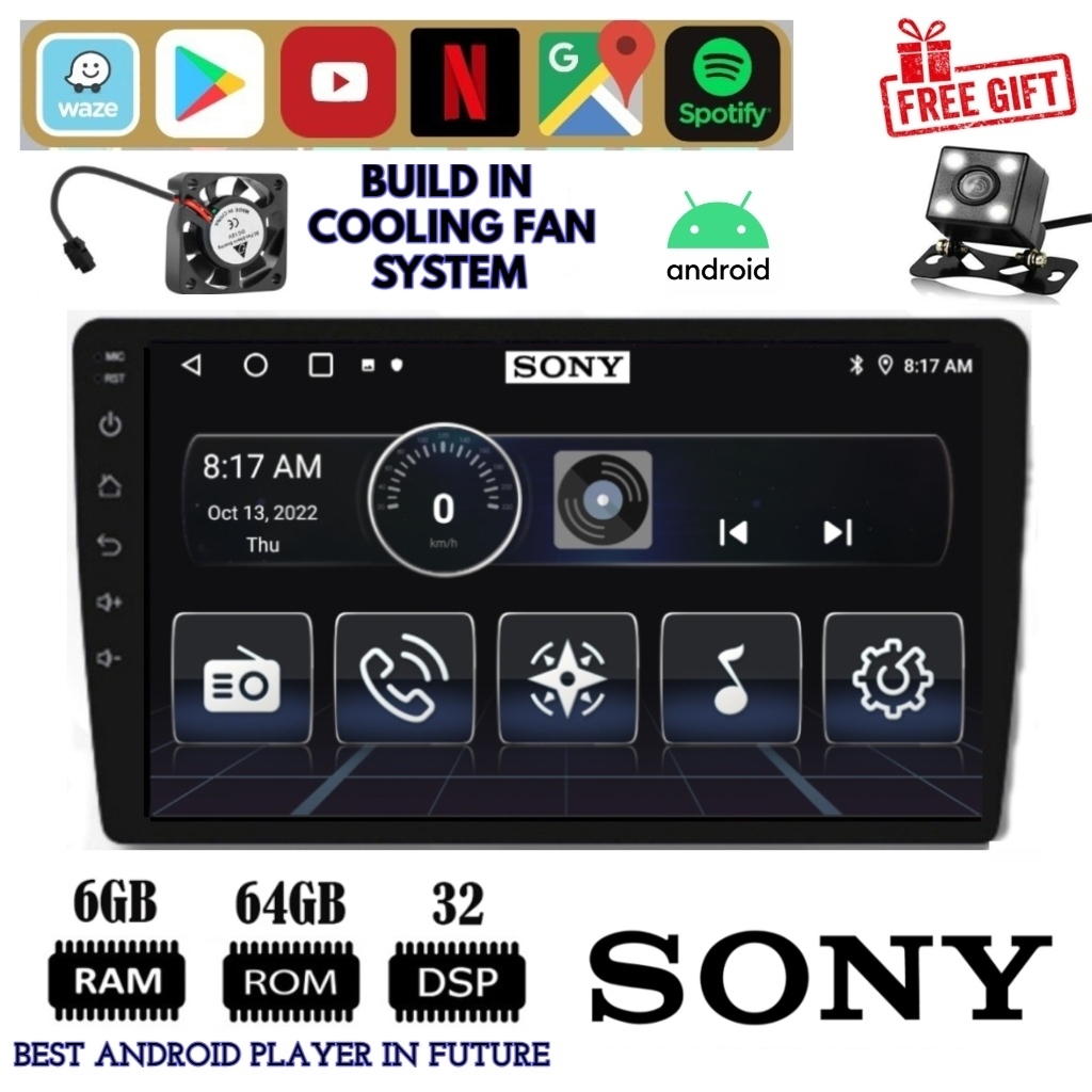 [6GB RAM+64GB ROM] SONY Style Android Player 9"10 inch Quad Core Car ...