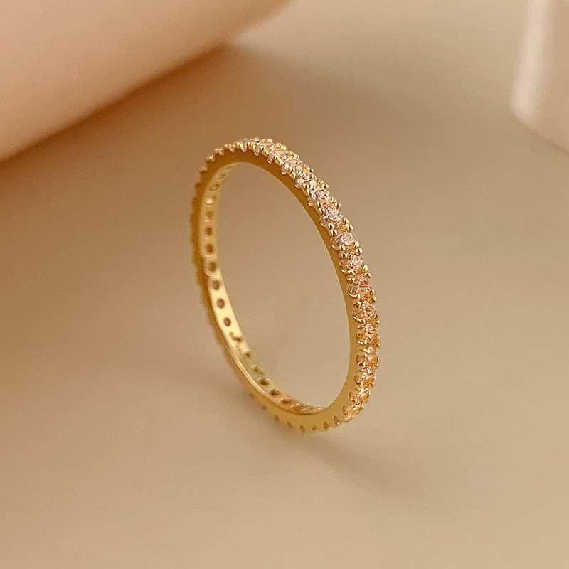 MEGAN JEWELLERY SMALL DOTS RING MINIMALIST + STONE EMAS 916 | Shopee Malaysia