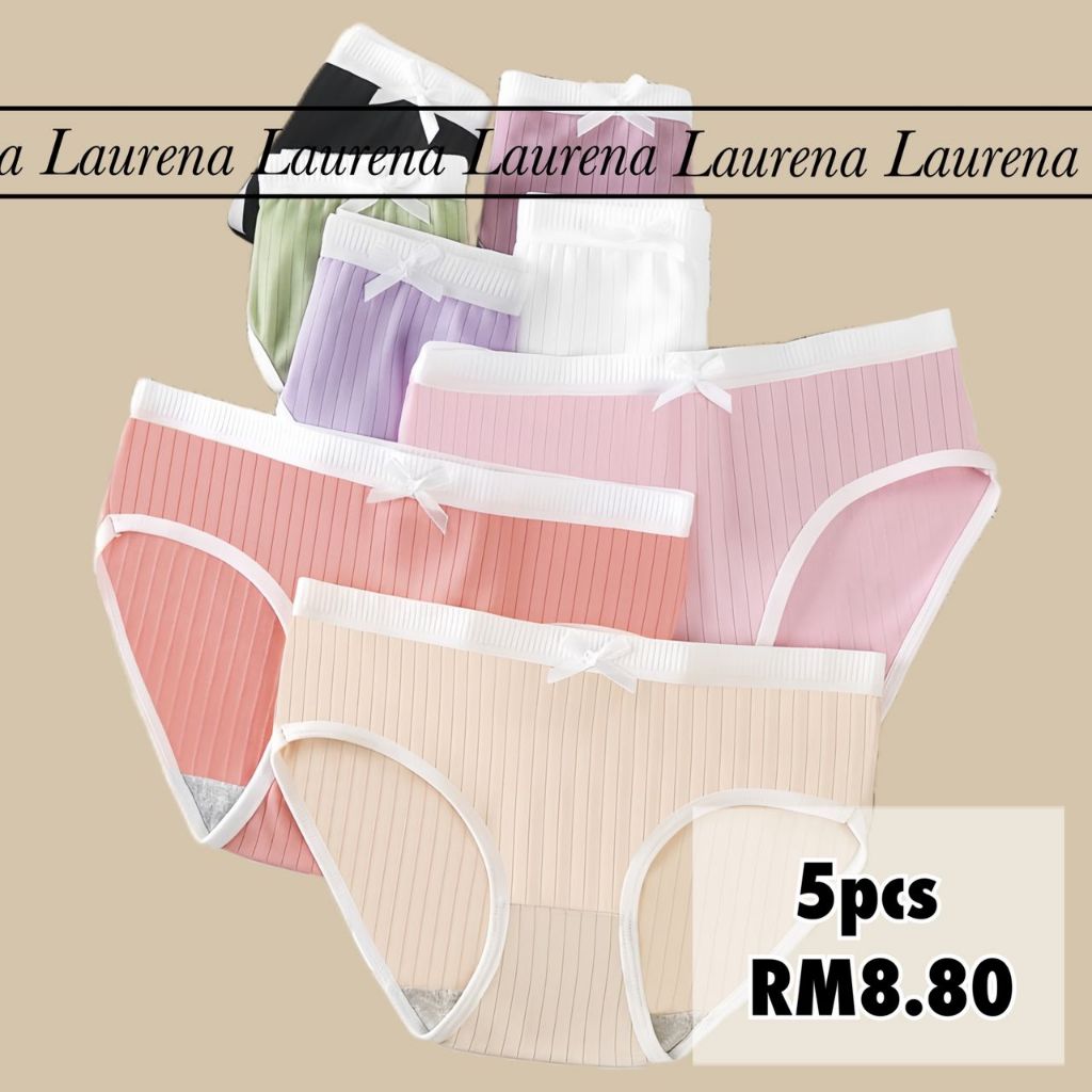 LAURENA 5pcs/Set Panties Underwear Women Spender Woman Seluar Celana ...