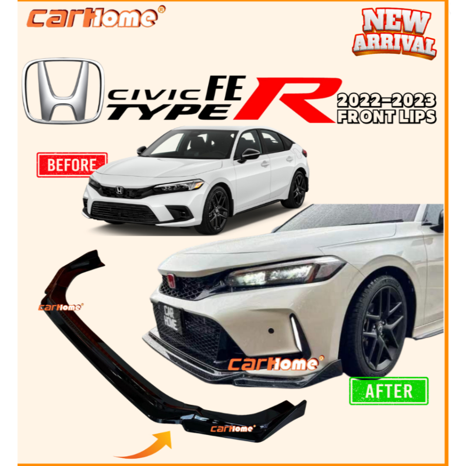 HONDA CIVIC 2022 2023 CIVIC FE TYPE R FRONT LIPS 3PCS CIVIC 2023 2024 ...