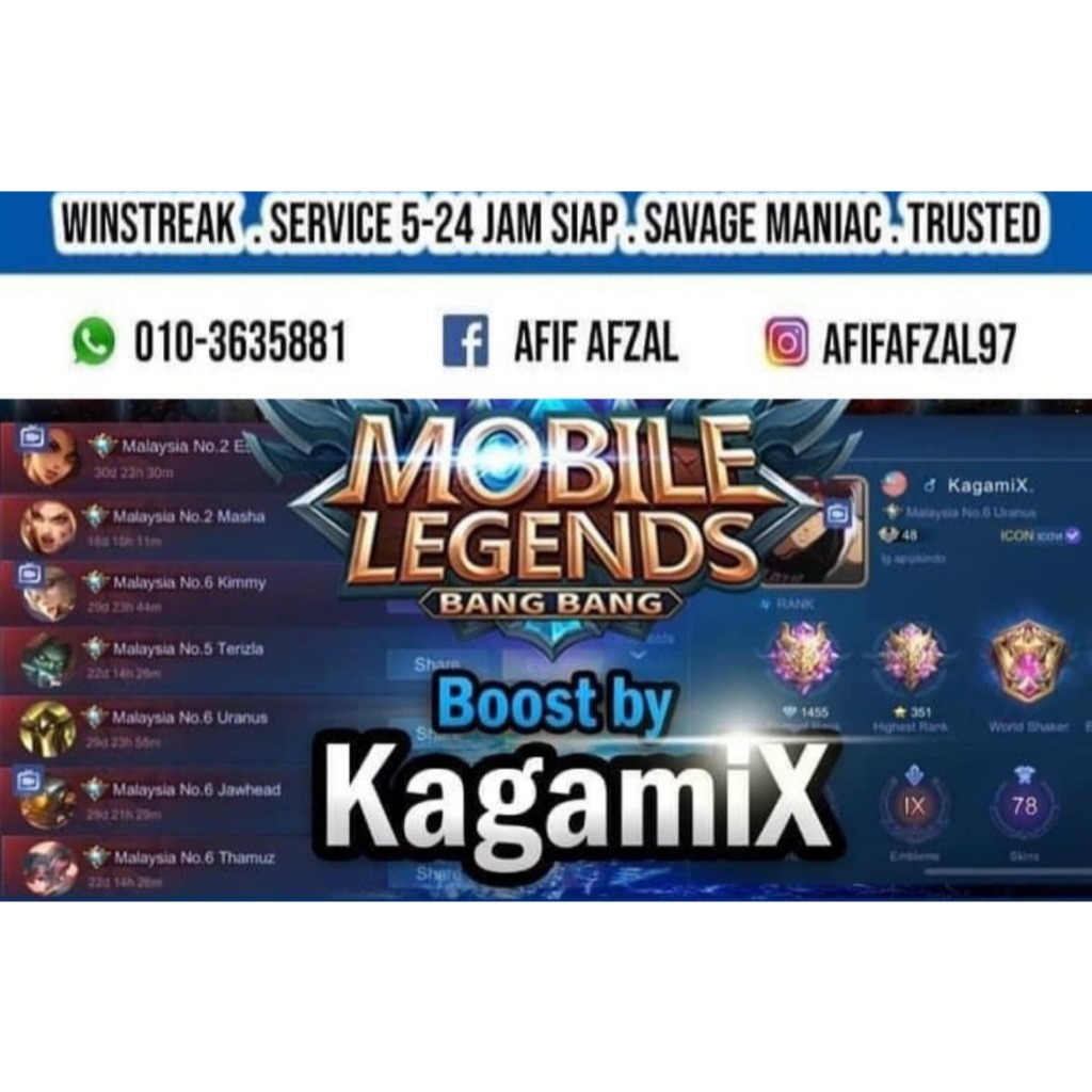 BOOST MLBB/JOKI MOBILE LEGEND/SERVICE JOKI/BOOSTING/BOOST /SERVIS JOKI ...