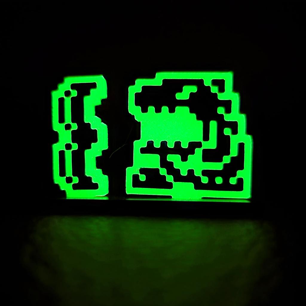 Product image Digimon Vpet version 3 4 5 Attack looks Pixel Art Glow in the dark Stand Figure ...
