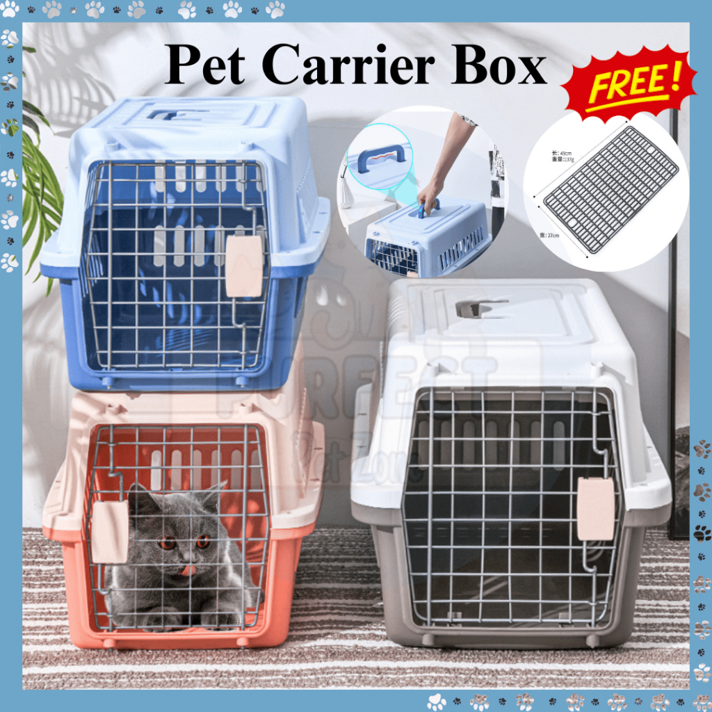 Pet Dog Cat Carrier Portable Pet Travel Box Kennel Bag Sangkar Kucing ...